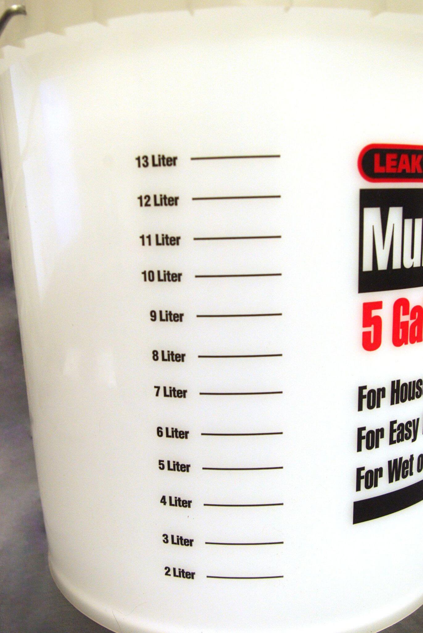 5 Gal Graduated Plastic Bucket - Resinous Flooring Supply