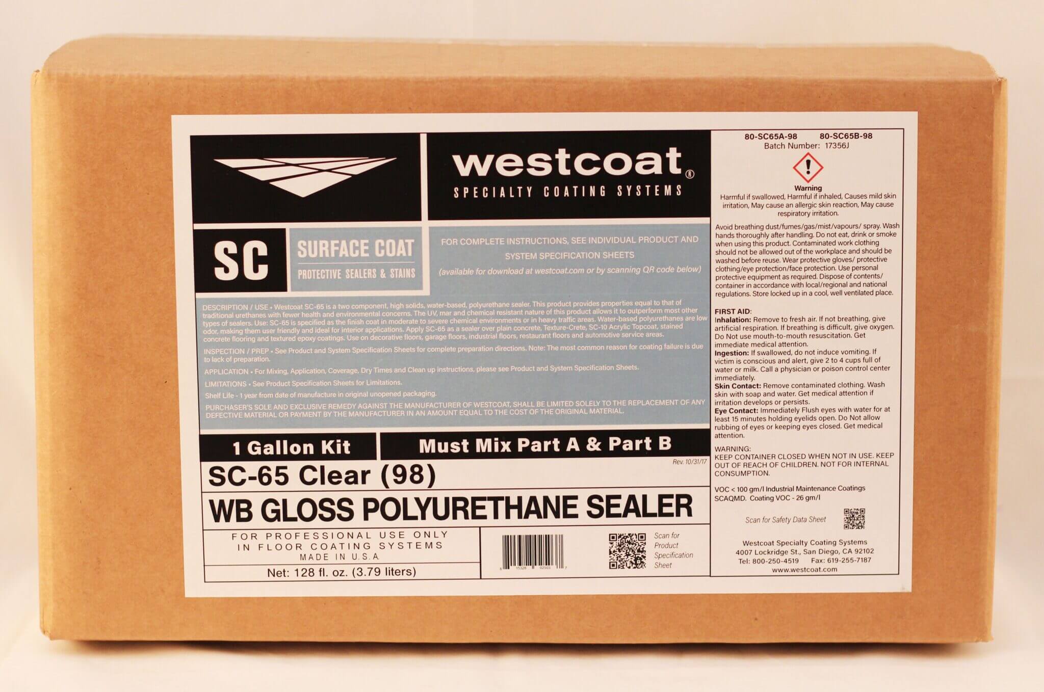 Westcoat WB Polyurethane (1 Gal) - Resinous Flooring Supply